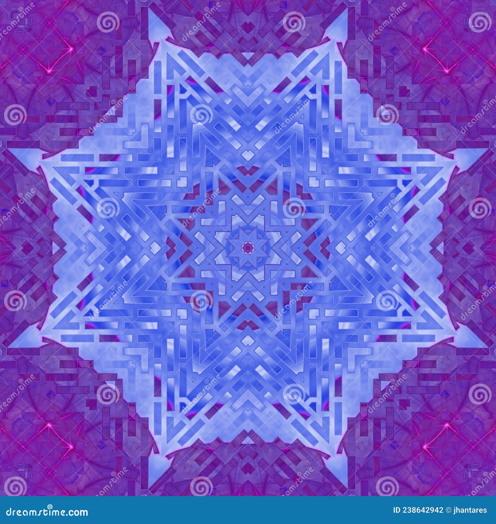 3d Octagonal Light Blue Purple Geometric Pattern Stock Illustration ...