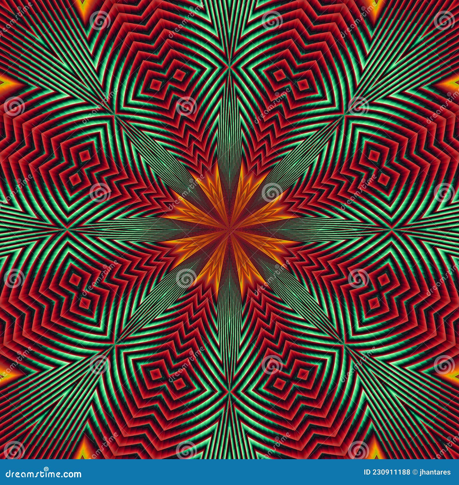 3d Octagonal Red Green Color Gradient Pattern Stock Illustration ...