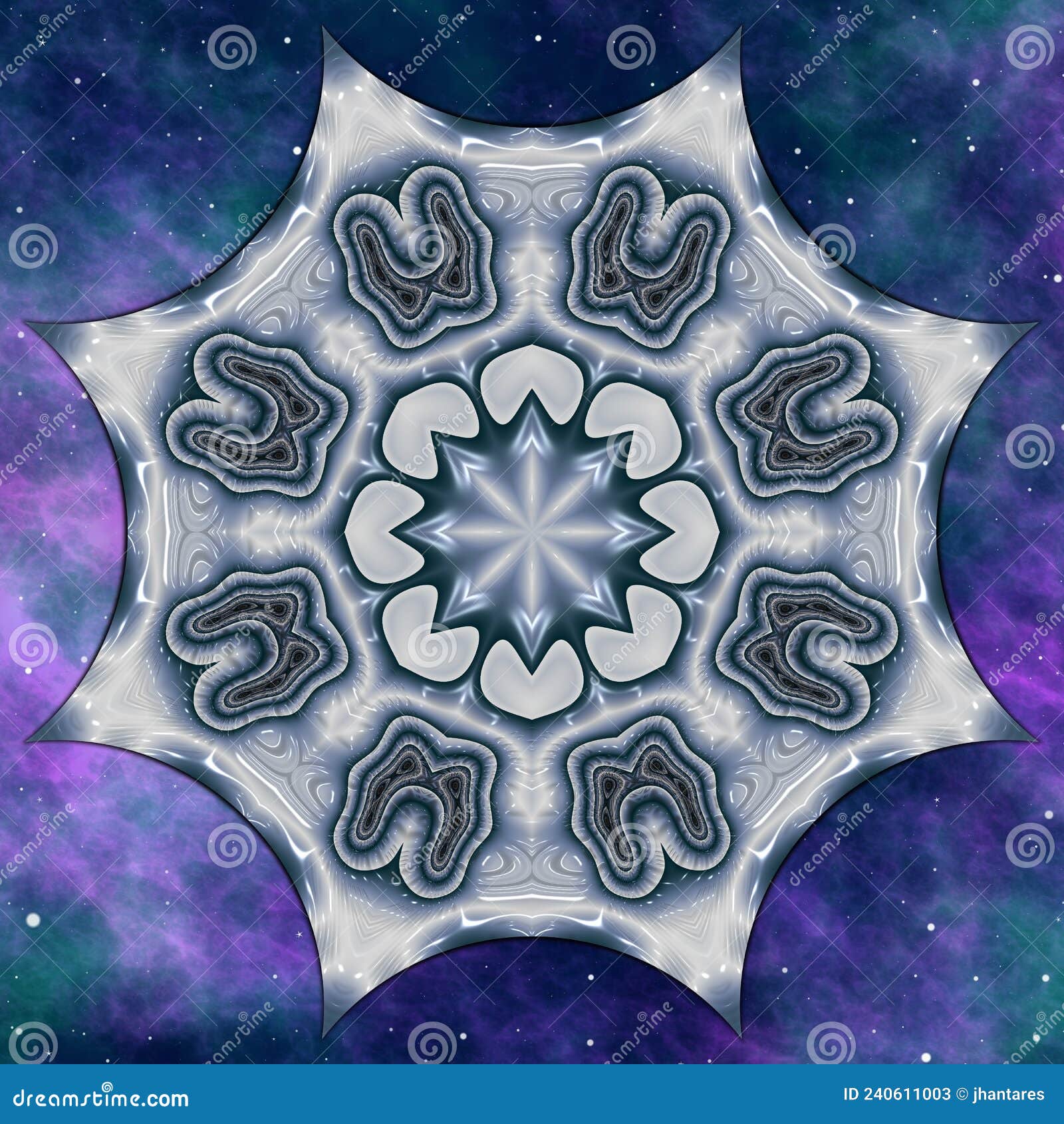 3d Octagonal Silver Geometric Pattern Stock Illustration - Illustration ...