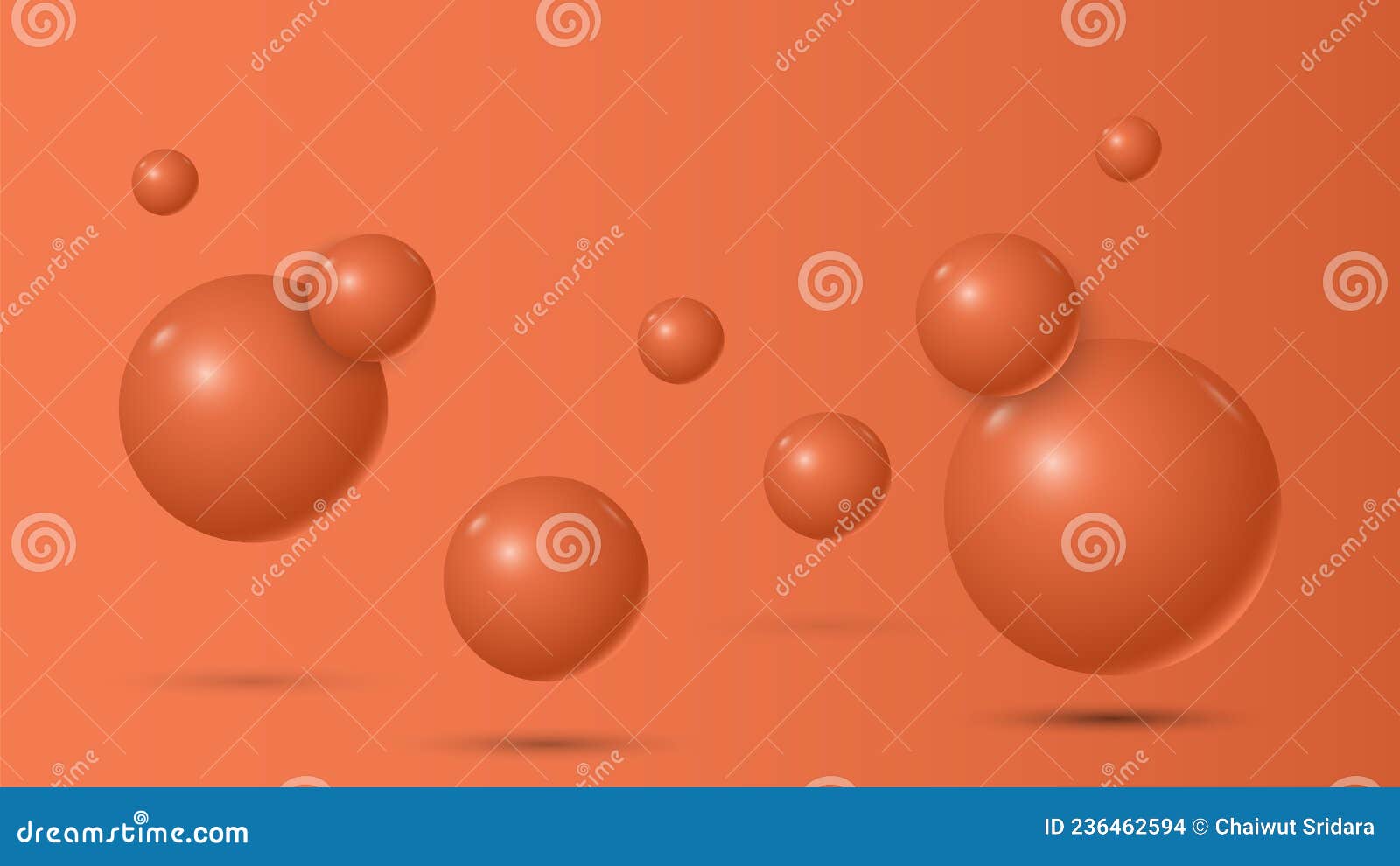 Abstract 3D Orange Spheres Background, Vector Stock Vector ...