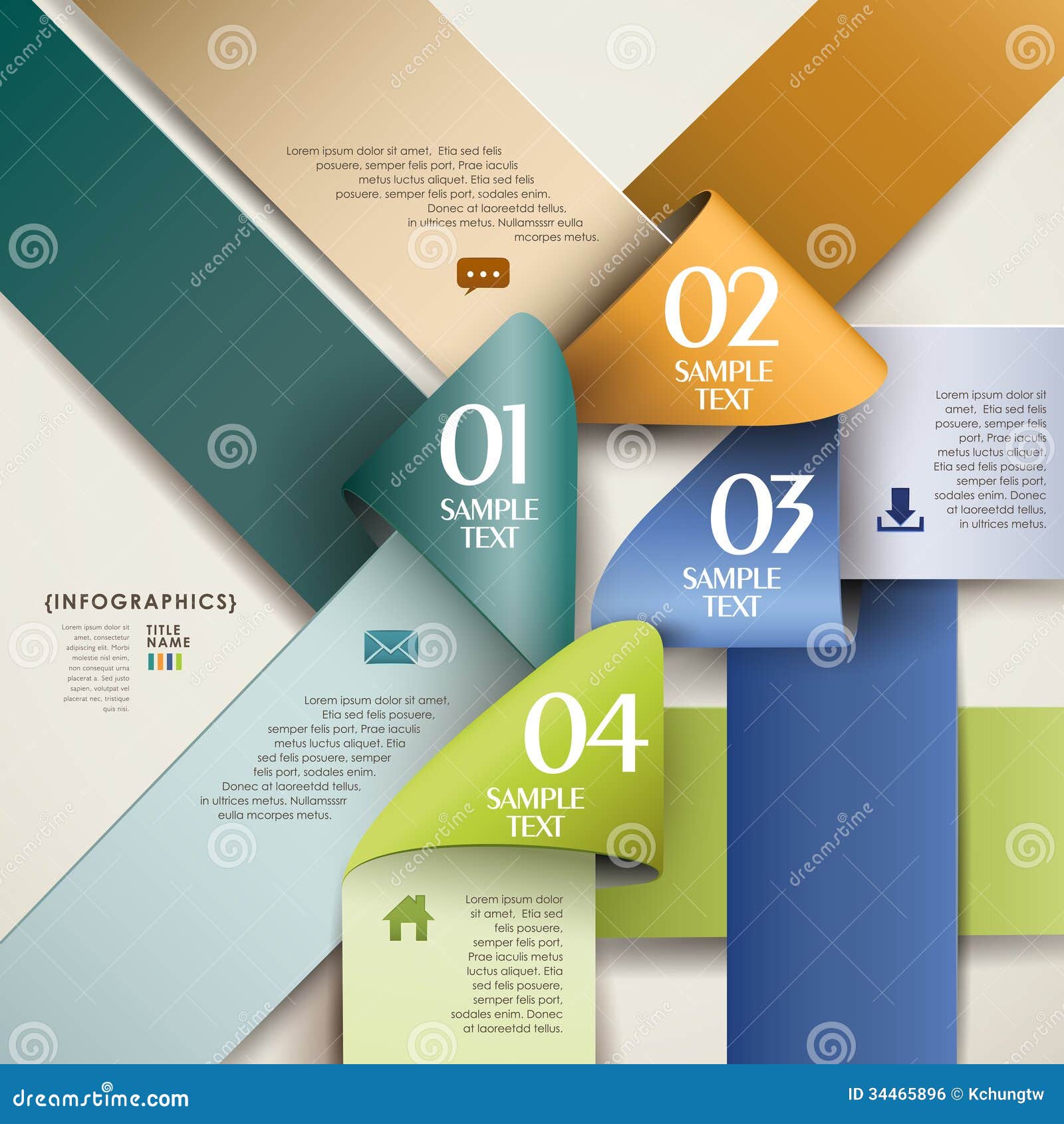 Abstract 3d Origami Paper Infographics Stock Vector - Illustration of ...