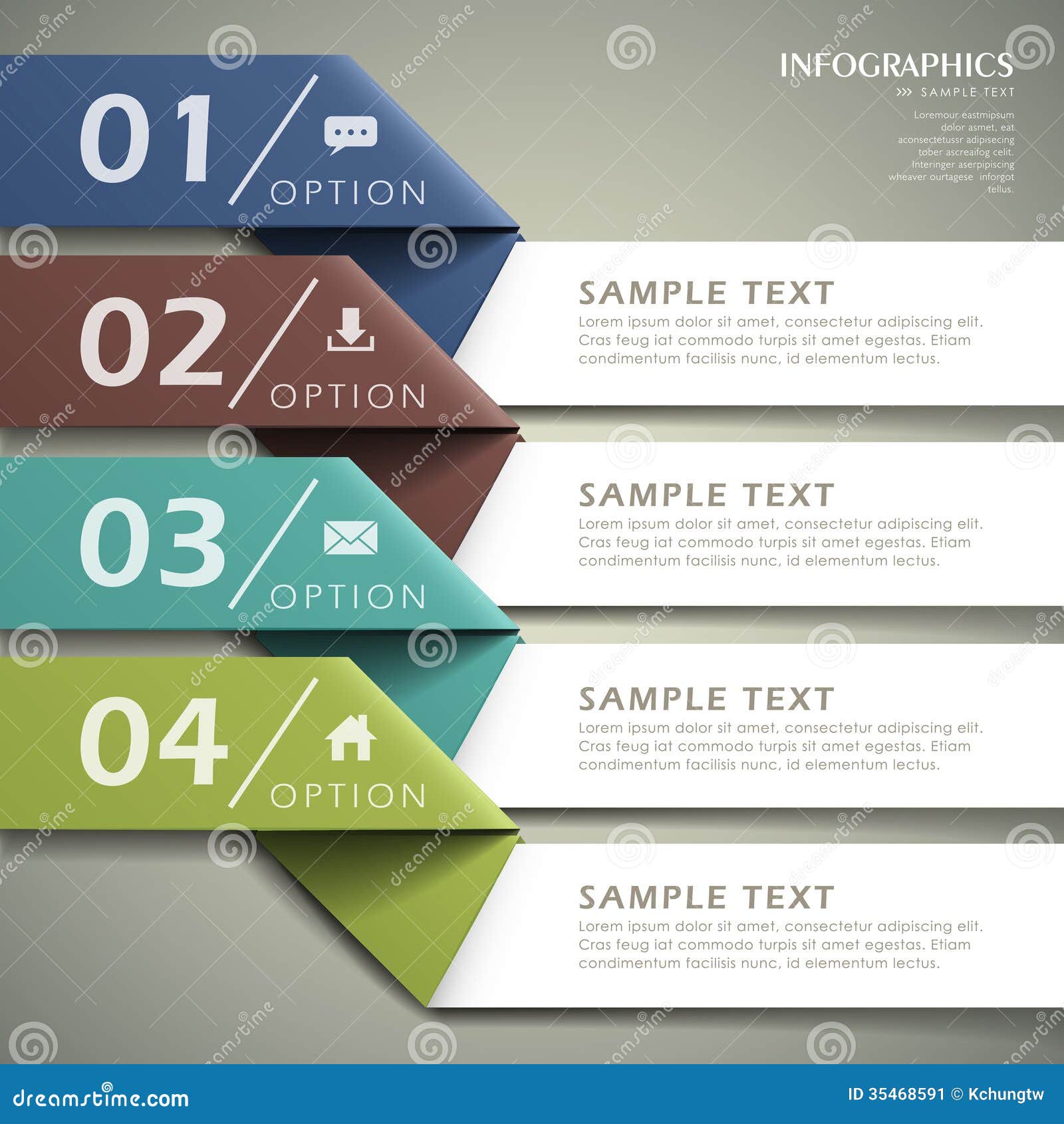 Abstract 3d Origami Paper Infographics Stock Vector - Illustration of ...