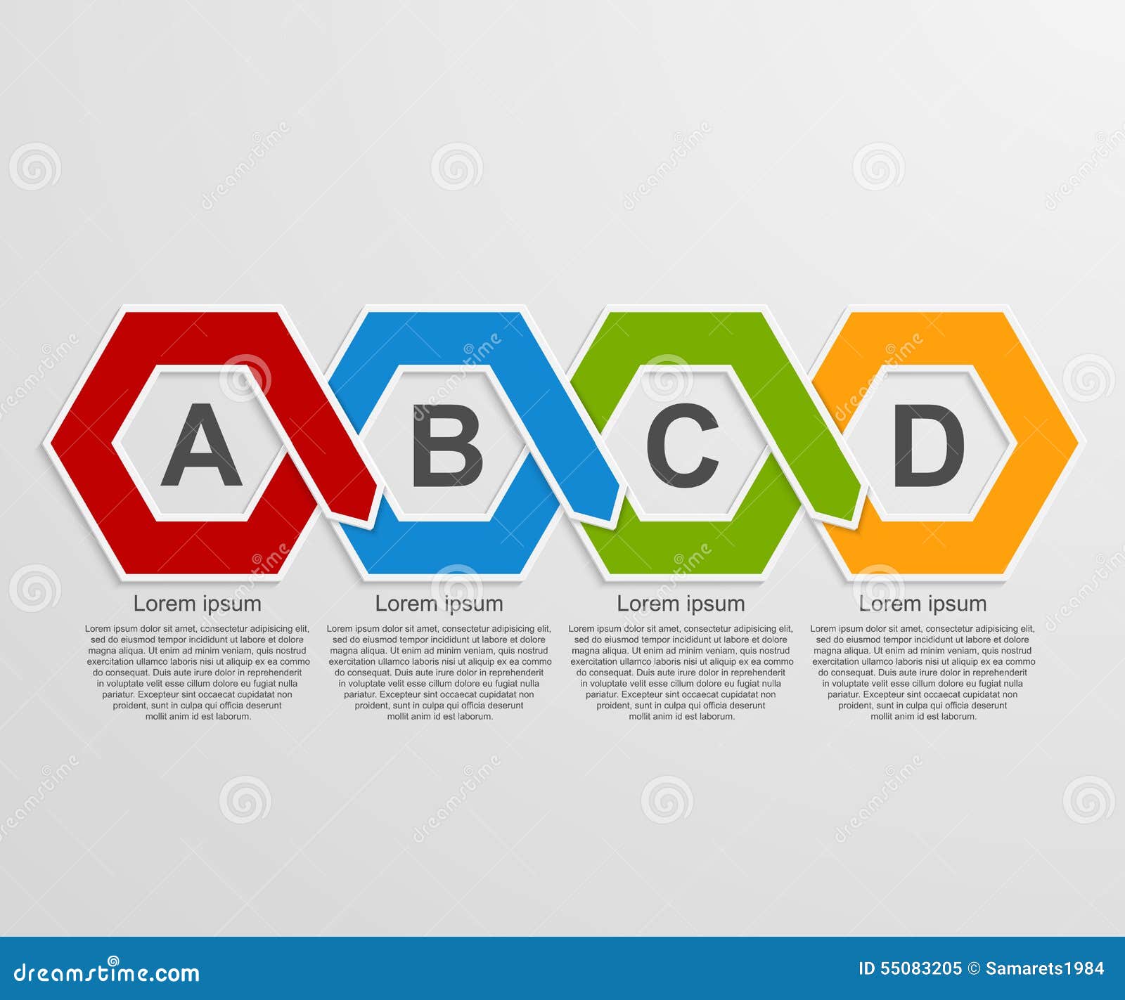 Abstract 3D Paper Hexagon Infographics Or Timeline Template. Cartoon ...