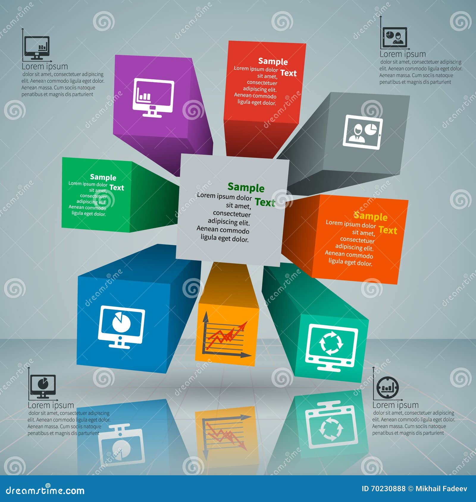 Abstract 3D Paper Infographics Stock Vector - Illustration of backdrop ...