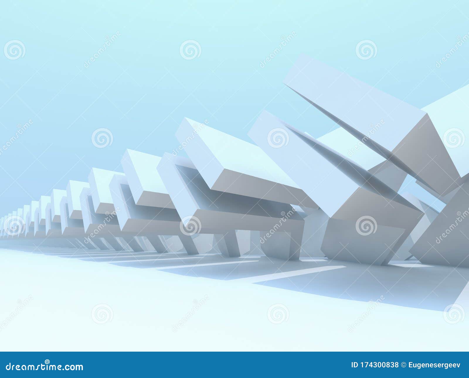 Abstract 3d Parametric Architecture Installation Stock Illustration ...