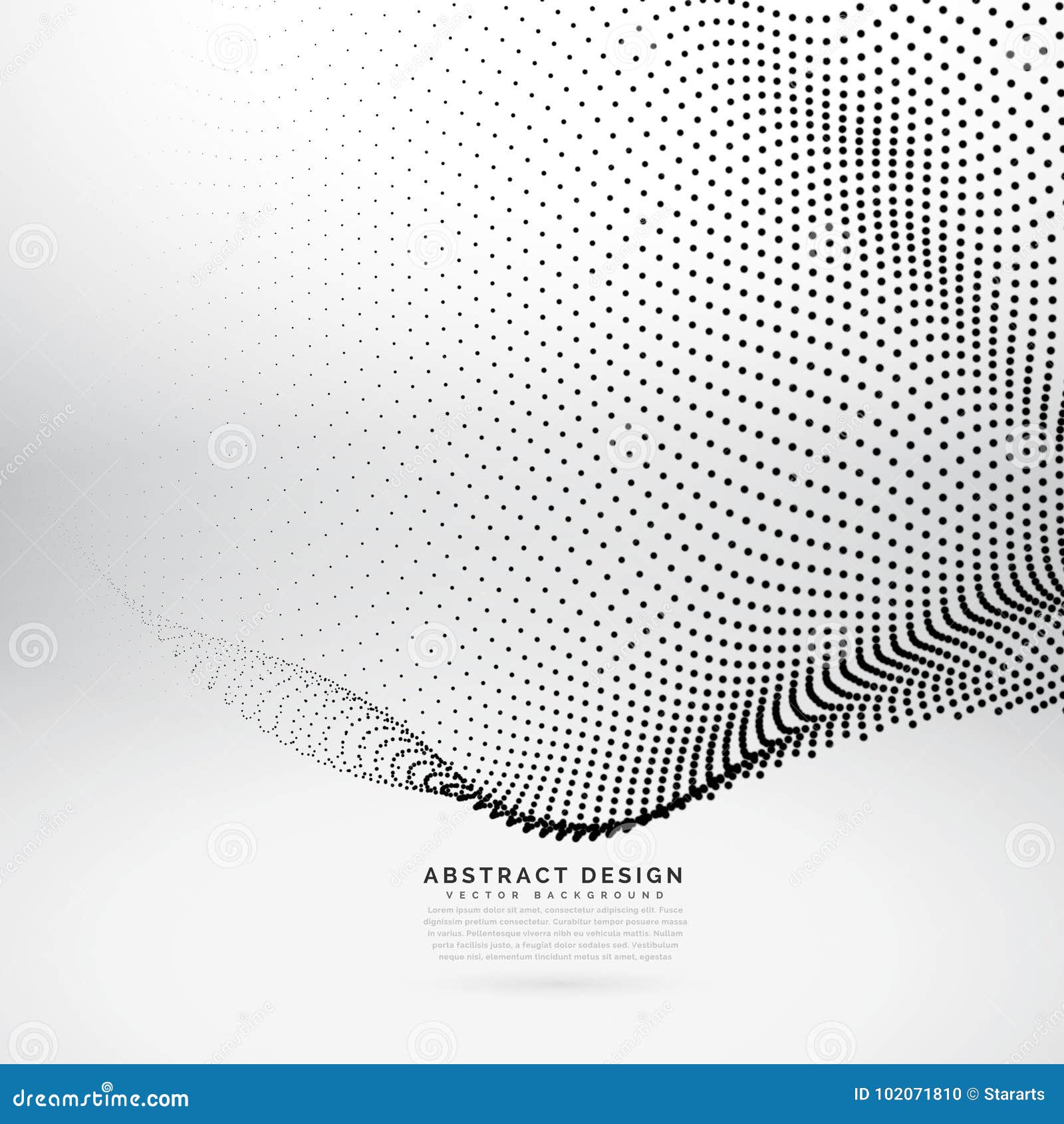 Abstract 3d Particle Wave Mesh In Cyber Technology Style Stock Vector