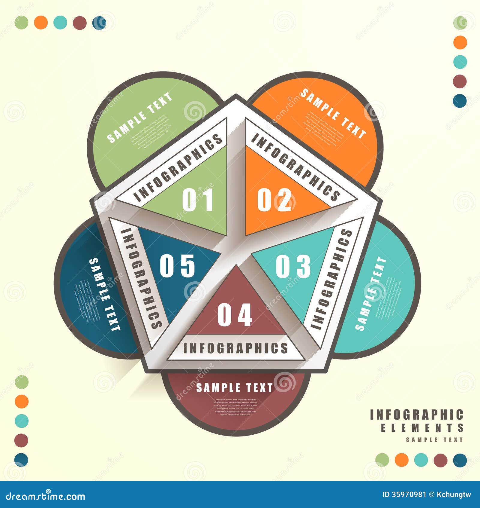 Abstract 3d Pentagon Infographics Cartoon Vector | CartoonDealer.com ...