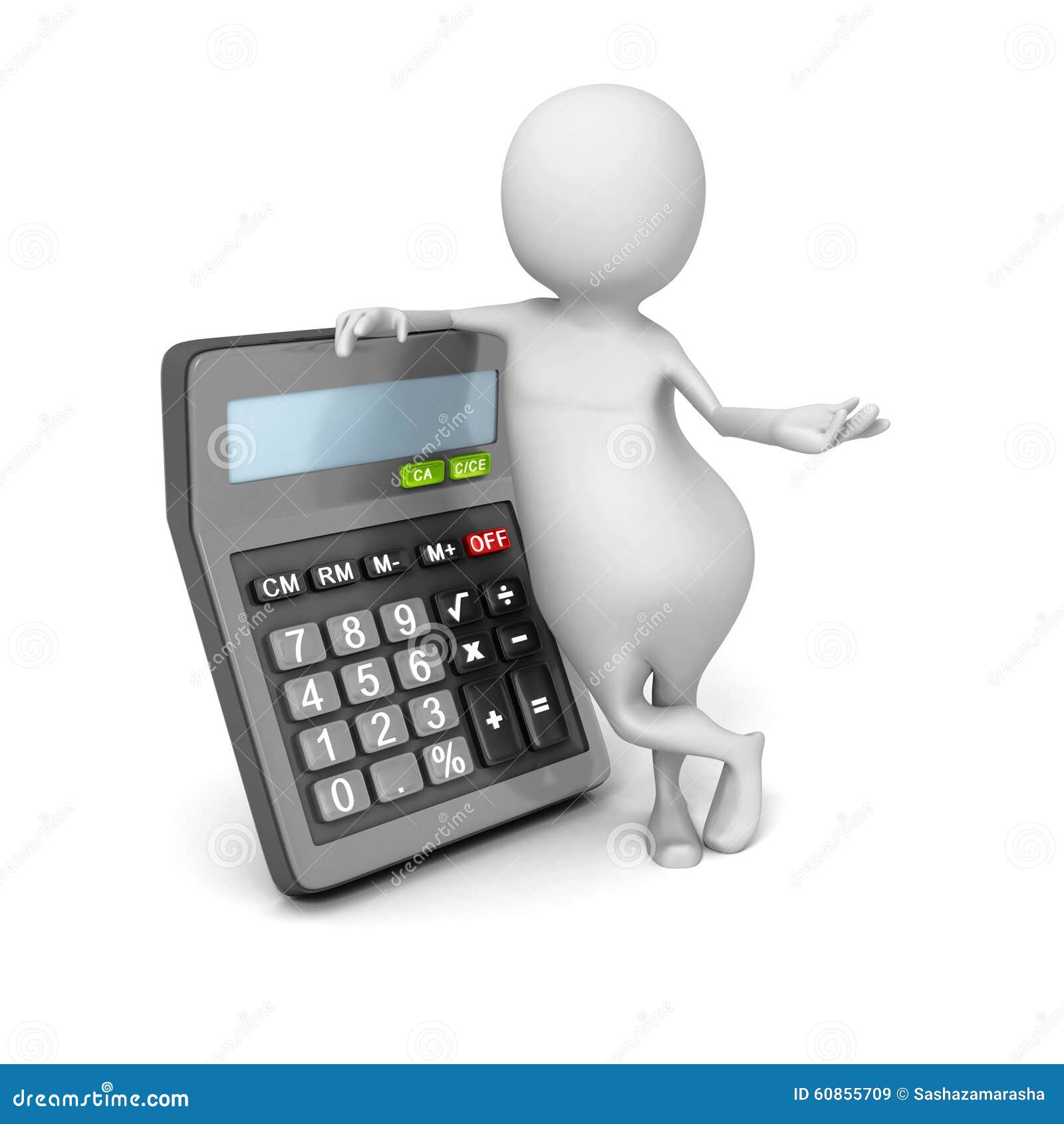 Abstract 3d Person with Calculator Stock Illustration - Illustration of ...