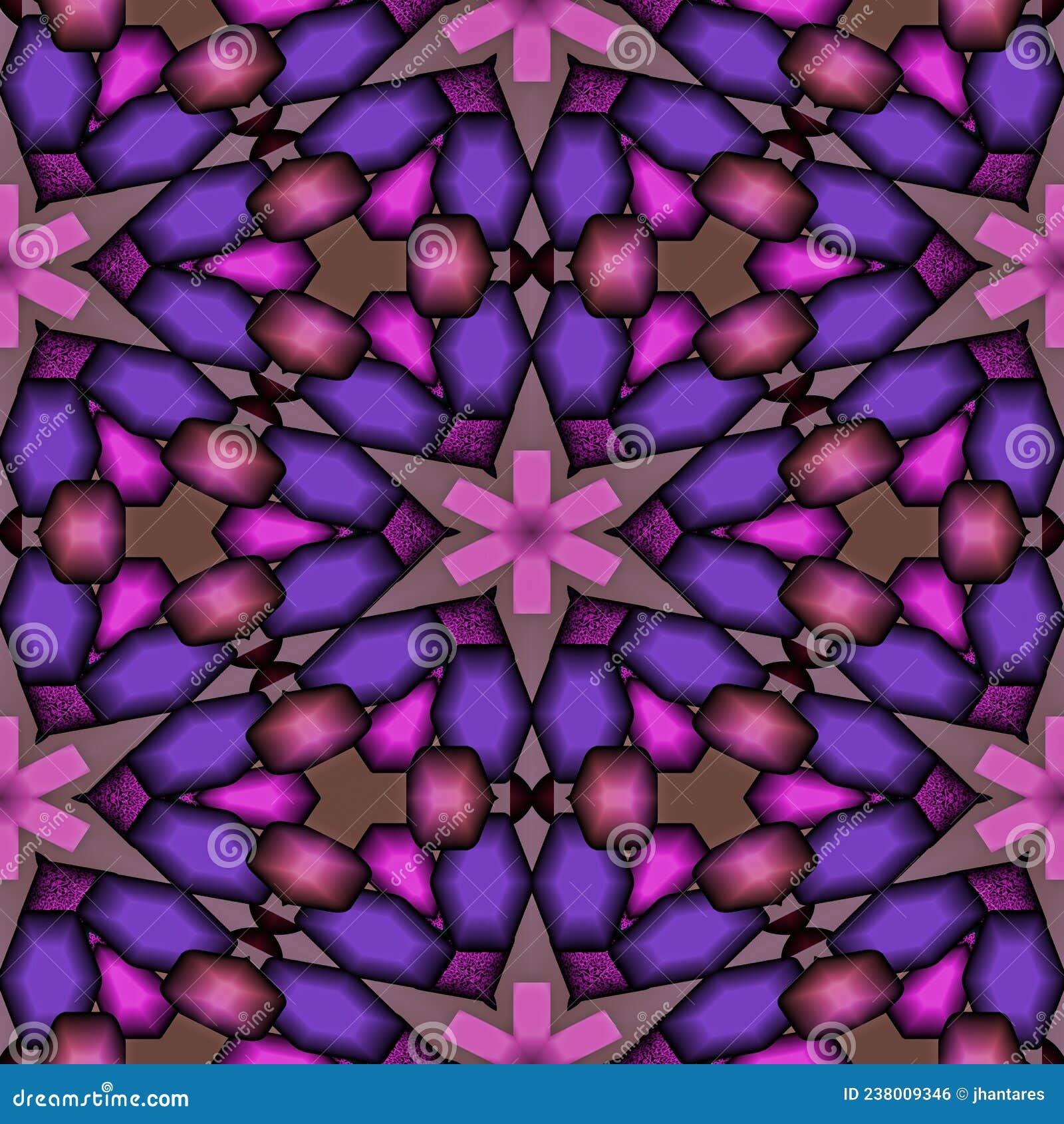 3d Pink Purple Stone Hexagonal Pattern Stock Illustration ...