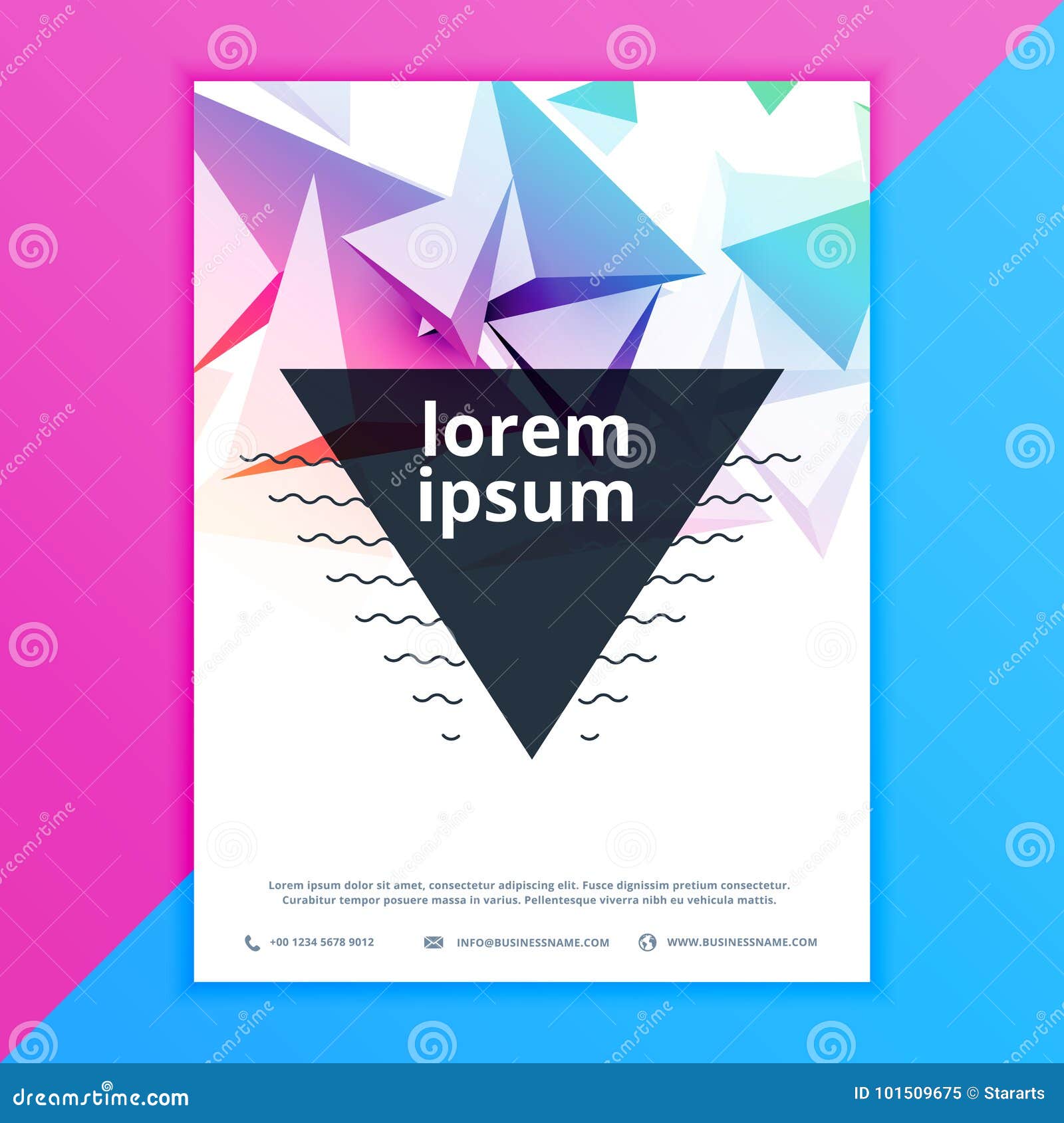 Abstract 3d Polygon Brochure Flyer Poster Template Stock Vector ...