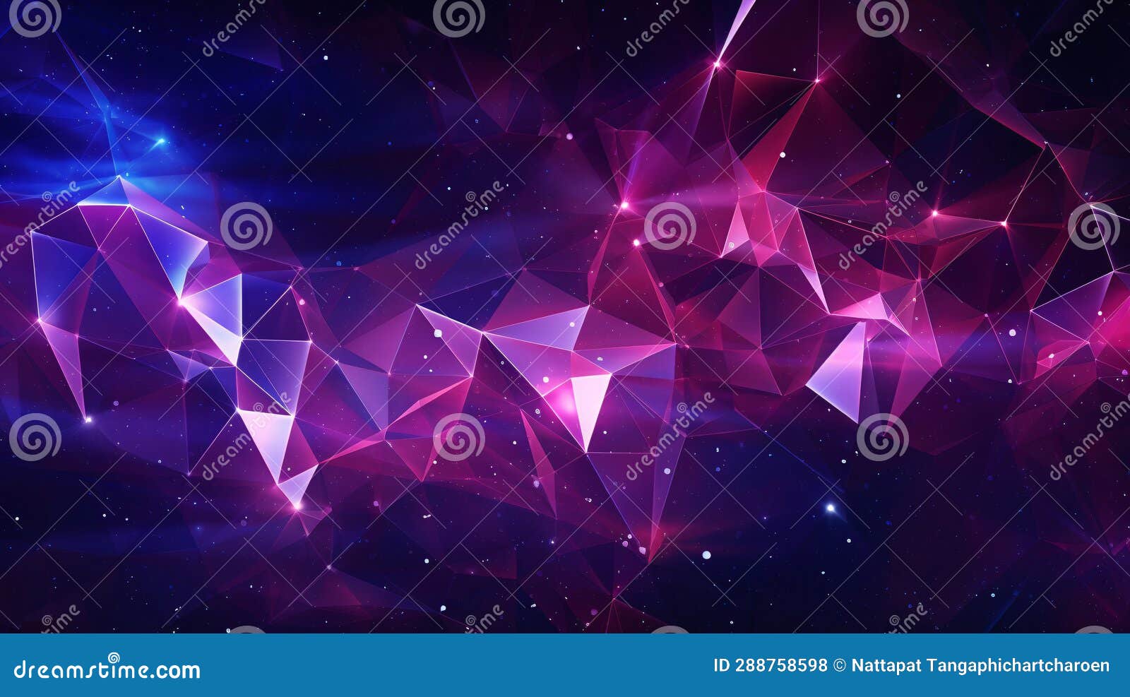 Abstract 3d Polygon Texture, Glitter Effect, Glow Neon Line Around ...