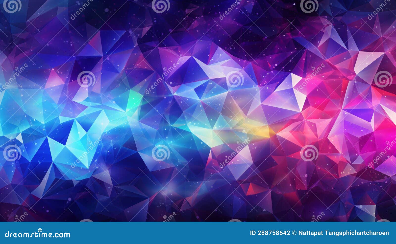 Abstract 3d Polygon Texture, Glow Neon Line Around, Generated AI Stock ...