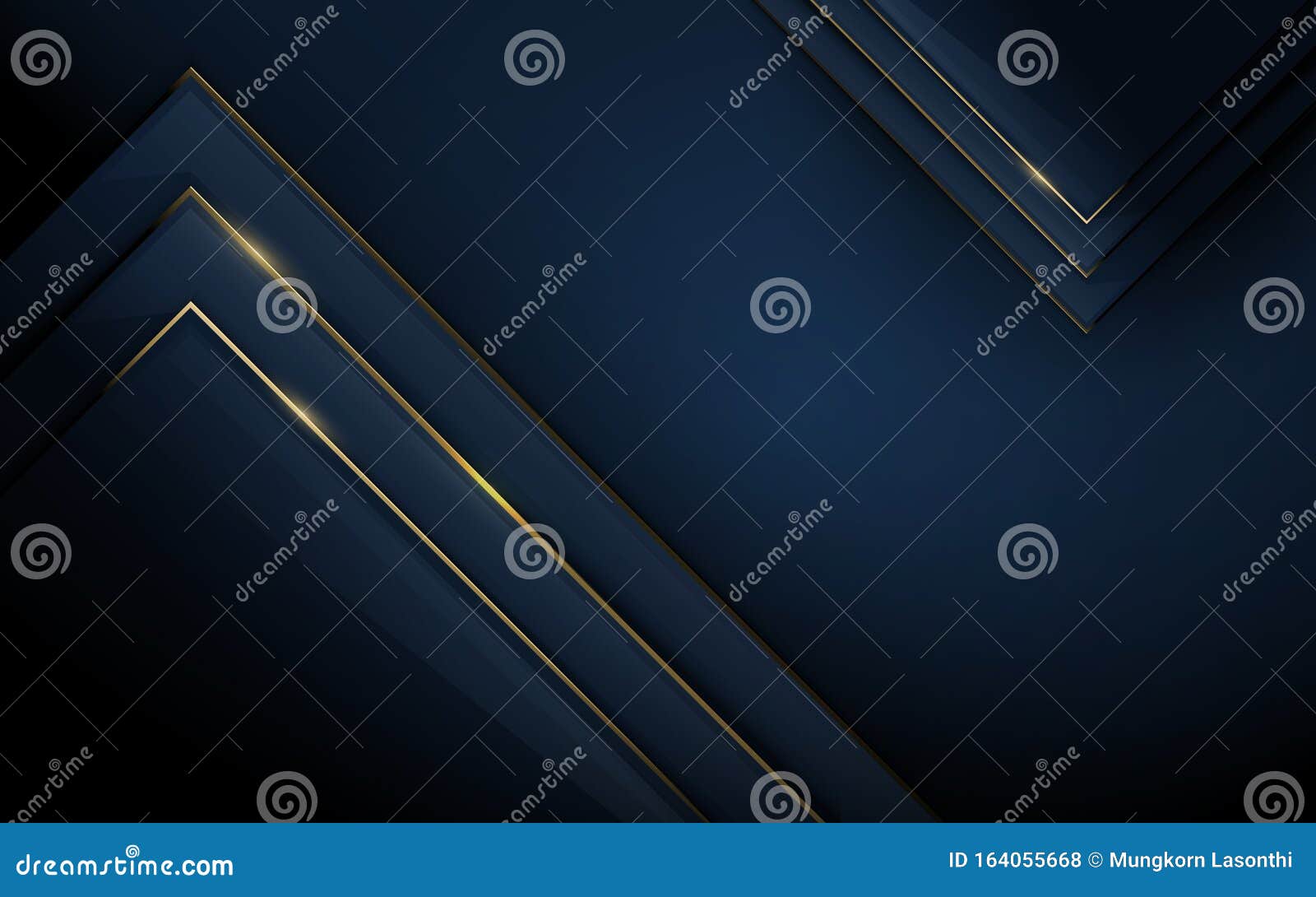 Abstract 3d Polygonal Pattern Luxury Dark Blue with Gold Background ...