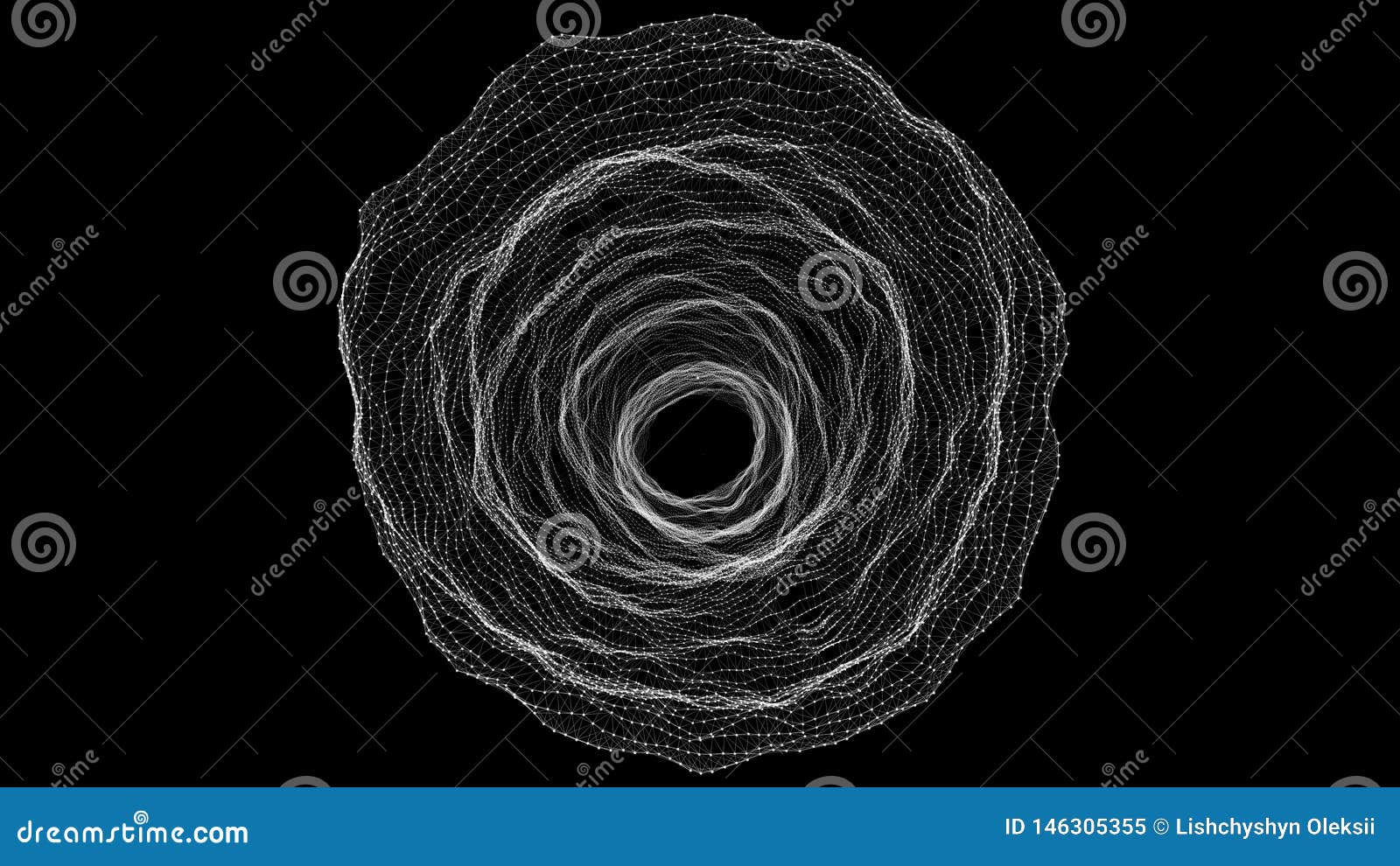 Abstract 3d Portal. Tunnel or Wormhole. Wireframe 3D Surface Tunnel. 3d ...