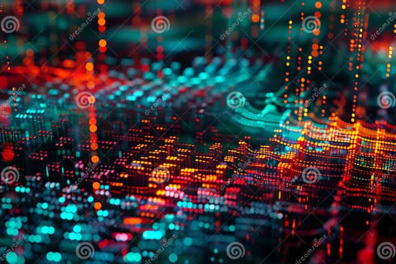 An Abstract 3D Portrayal of Encrypted Data Packets Moving through a ...