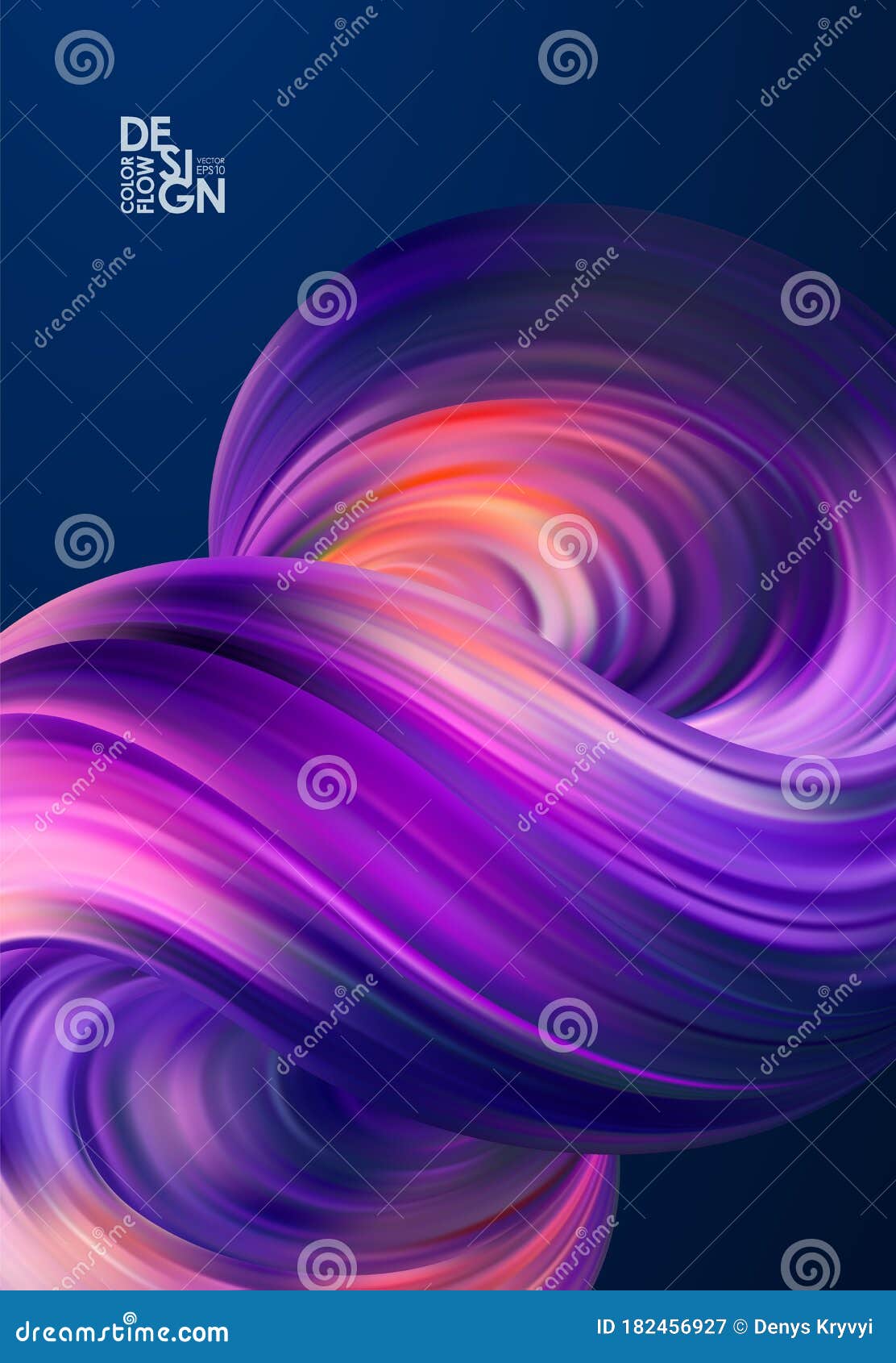 Abstract 3d Poster Background with Fluid. Trendy Design Stock Vector ...