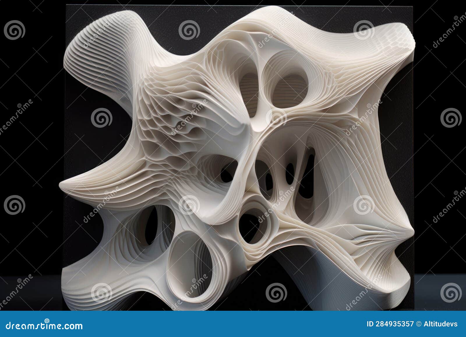 Abstract 4d Printed Art Piece Changing Shape Stock Illustration ...