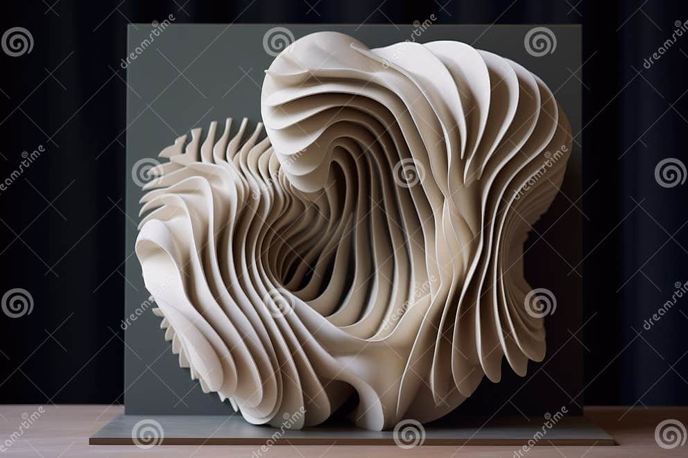 Abstract 4d Printed Art Piece Changing Shape Stock Illustration ...
