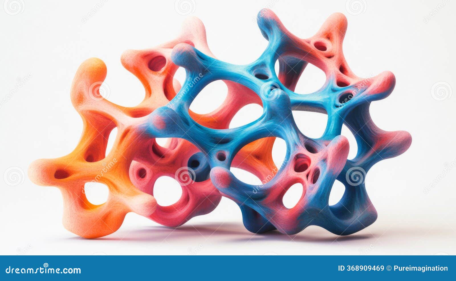 A 3D Printed Sculpture Of A Human Face In The Process Of Decomposition ...