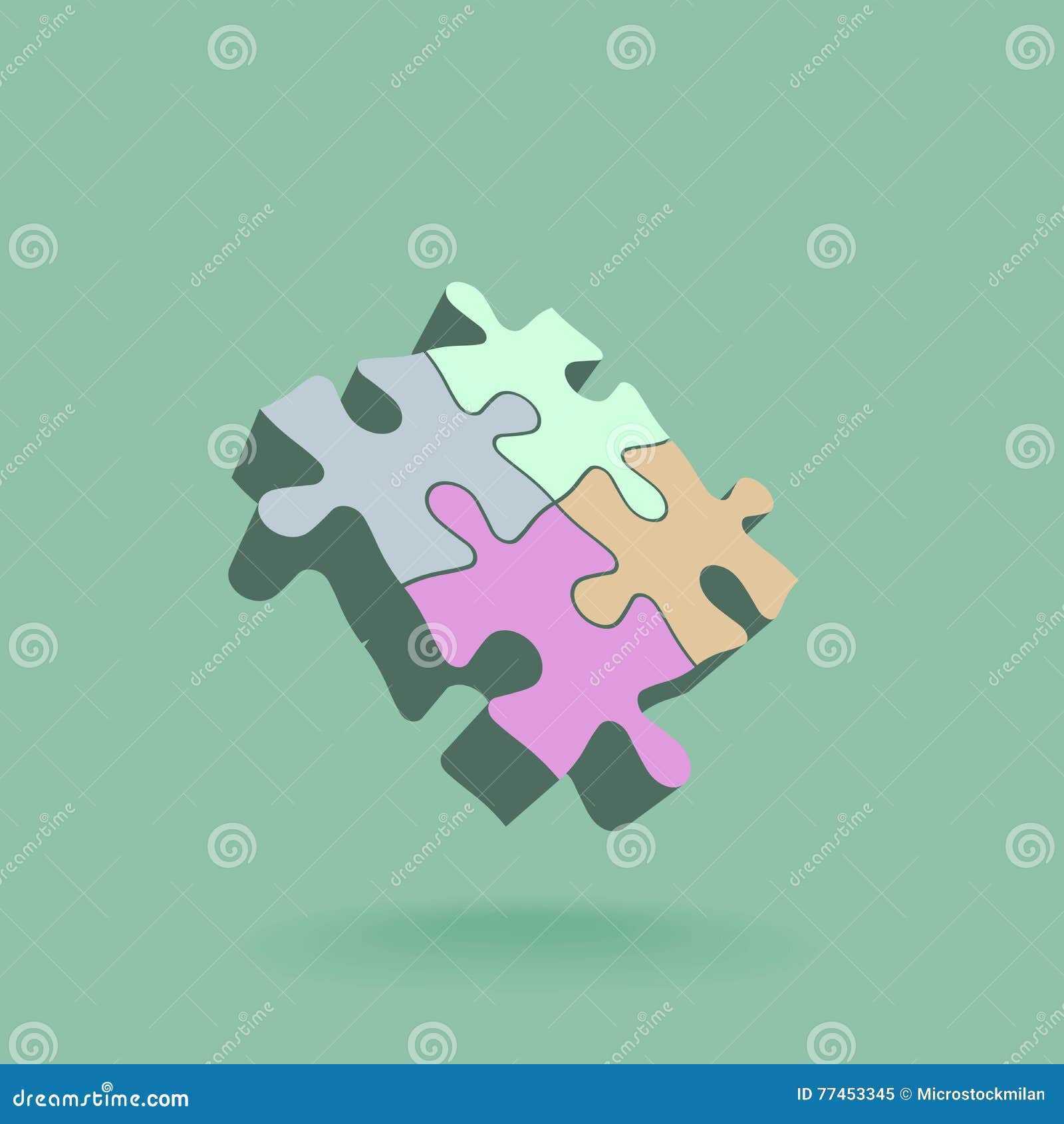Abstract 3D Puzzle Design Element Stock Vector - Illustration of jigsaw ...