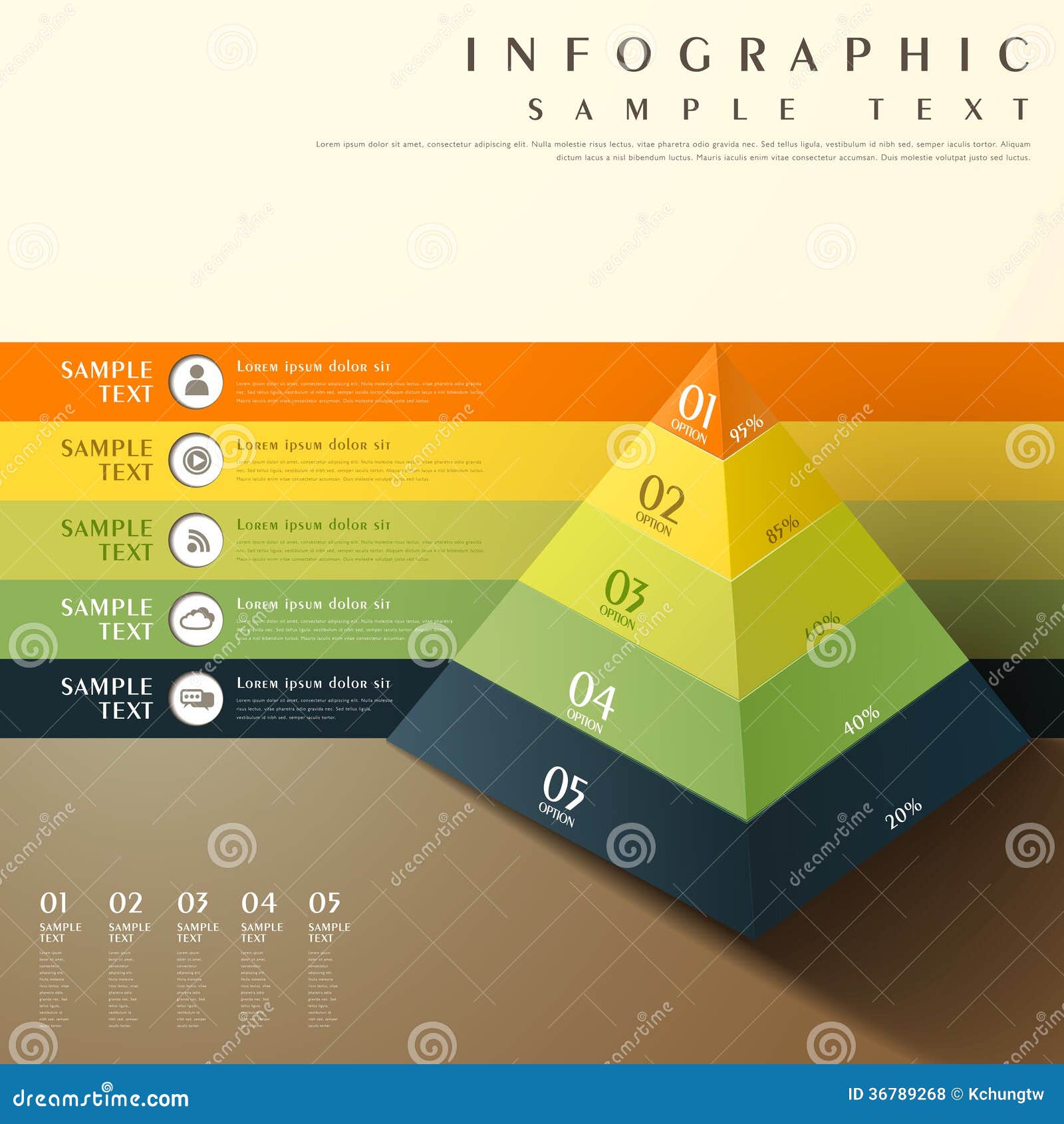 Abstract 3d Pyramid Chart Infographics Stock Vector - Illustration of ...