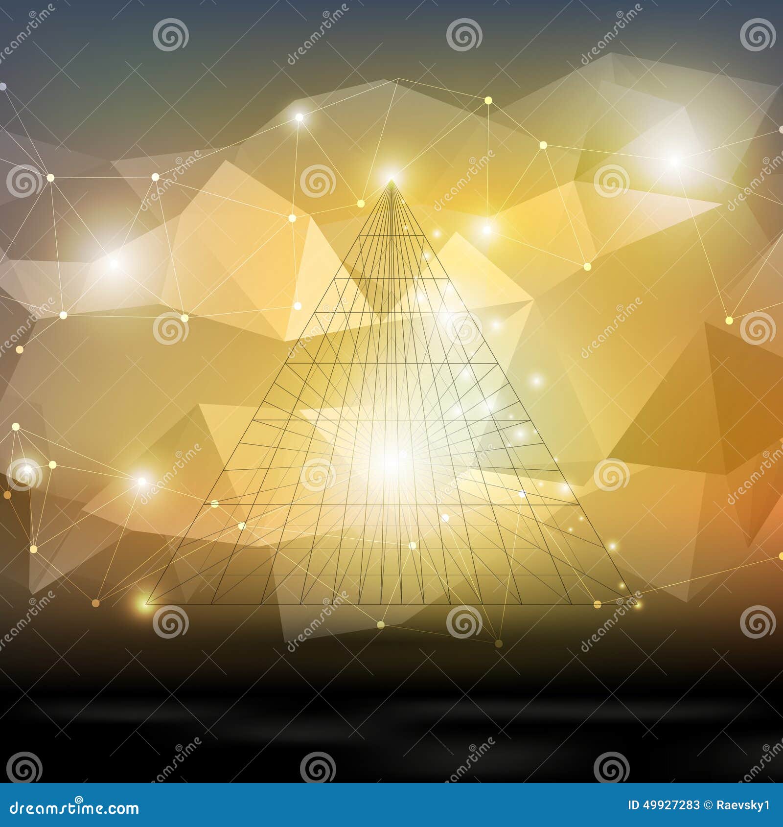 Abstract 3D Pyramid, Geometric Colorful Triangle Stock Vector ...