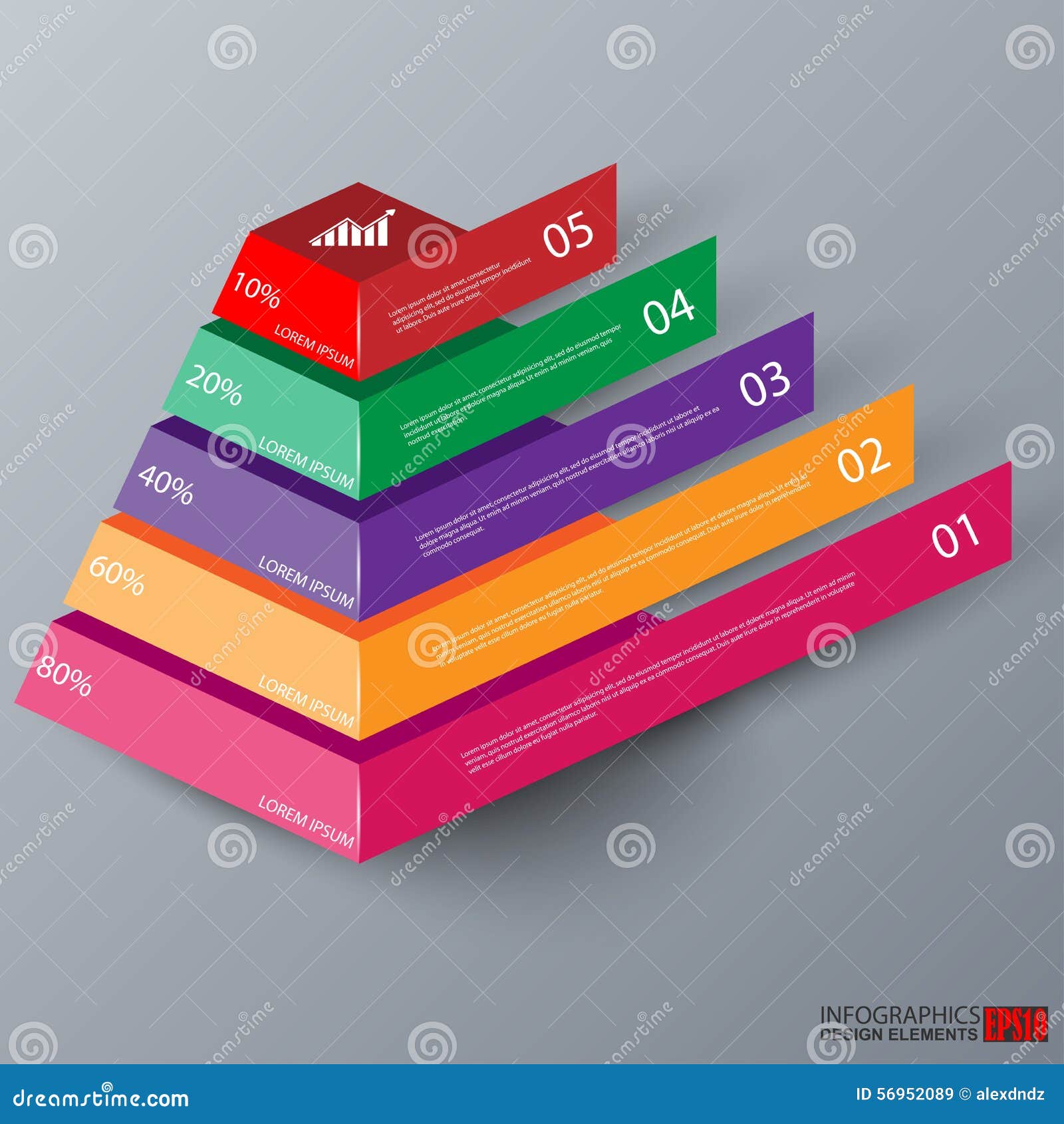 Abstract 3d Pyramid Infographics Stock Vector - Illustration of level ...