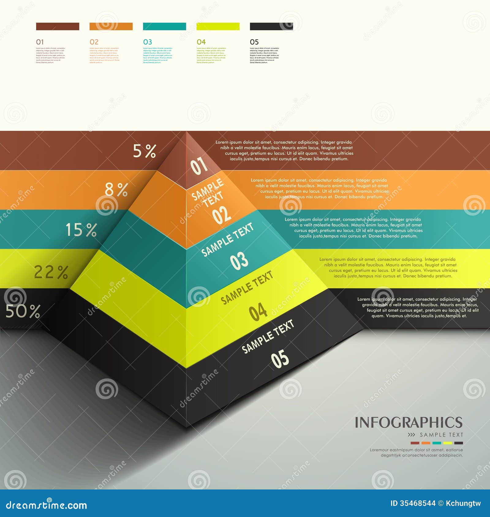 Abstract 3d Pyramid Infographics Stock Vector - Illustration of data ...