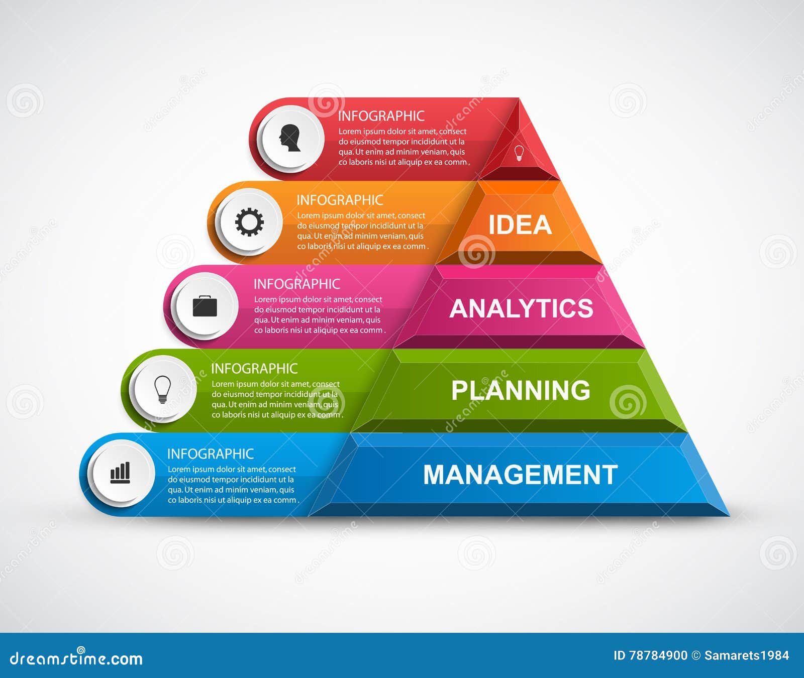 Abstract 3D Pyramid Options Infographics Template for Presentations or ...