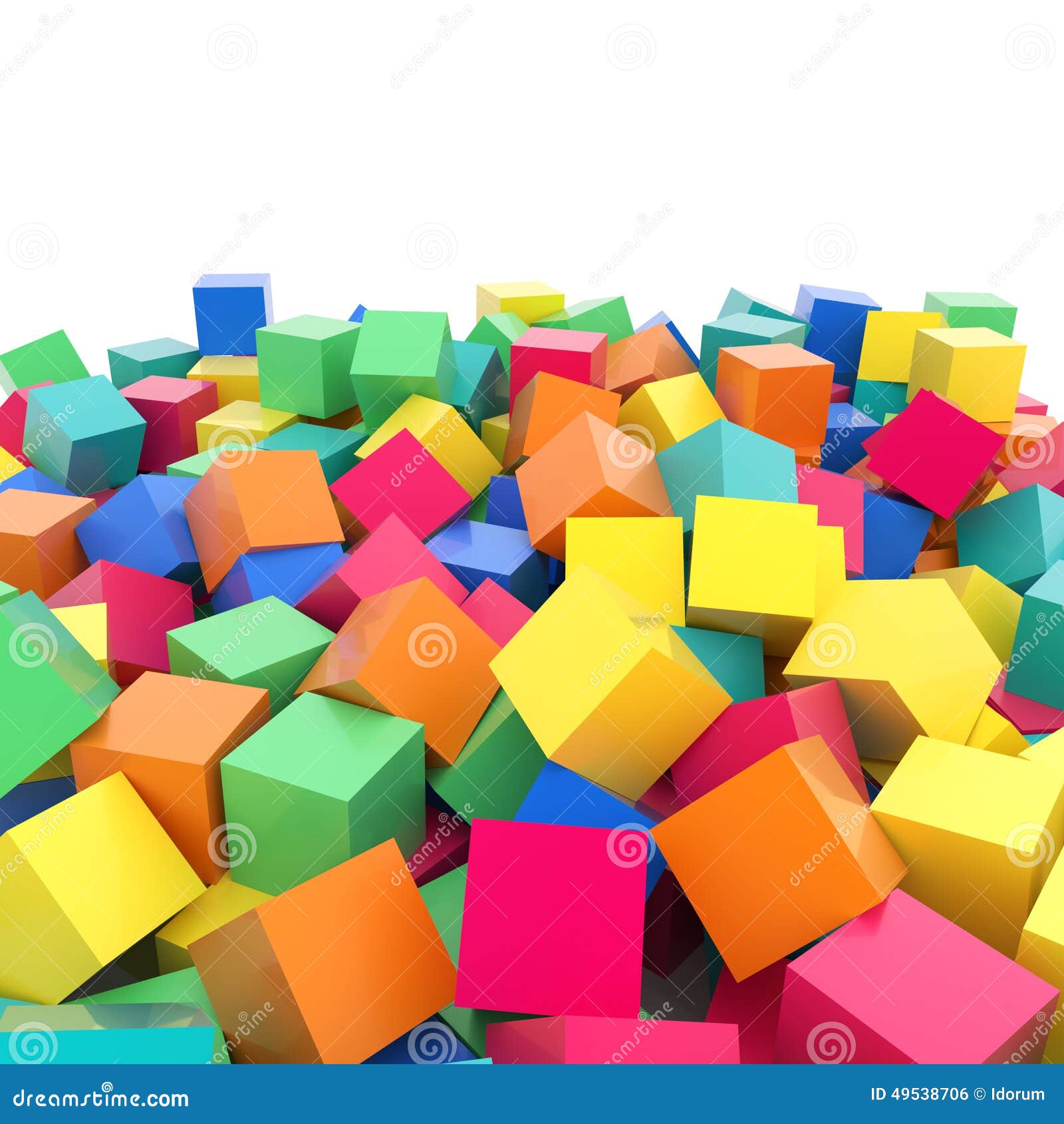 Abstract 3d Rainbow Colored Cubes on White Background Stock ...