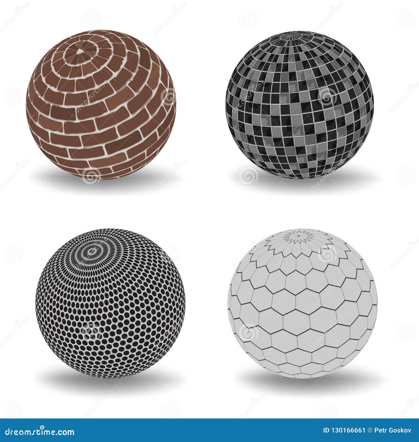 Abstract 3d spheres set. stock vector. Illustration of dynamic - 130166661