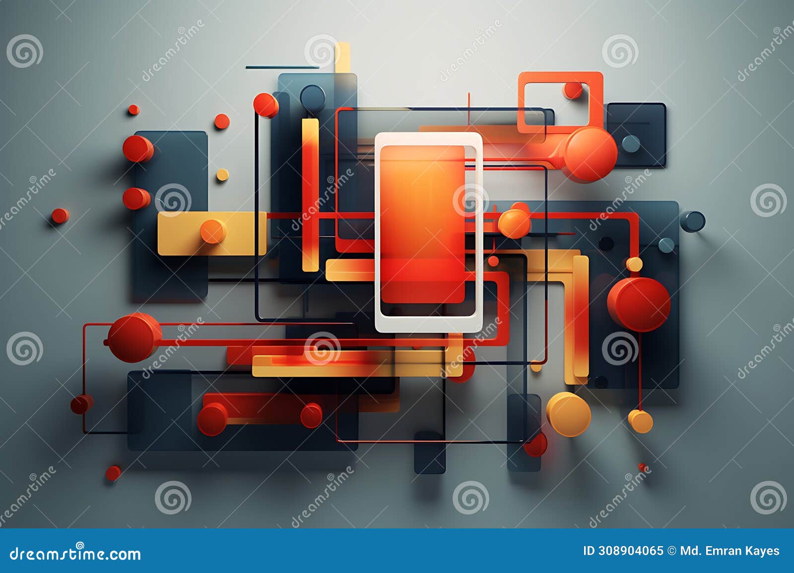 Abstract 3d Rectangular Wallpaper. Architectural Design Stock ...