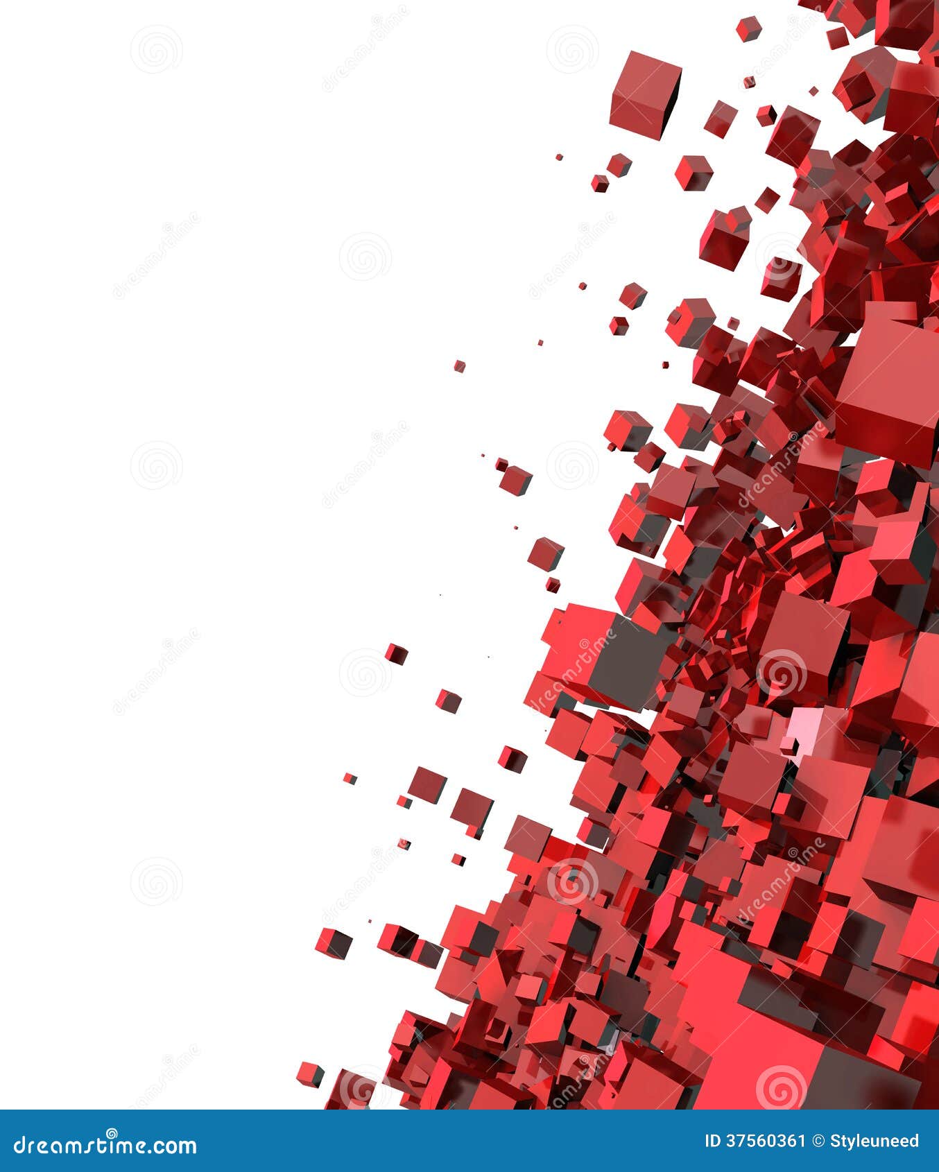 Abstract 3d red cubes stock illustration. Illustration of forms - 37560361