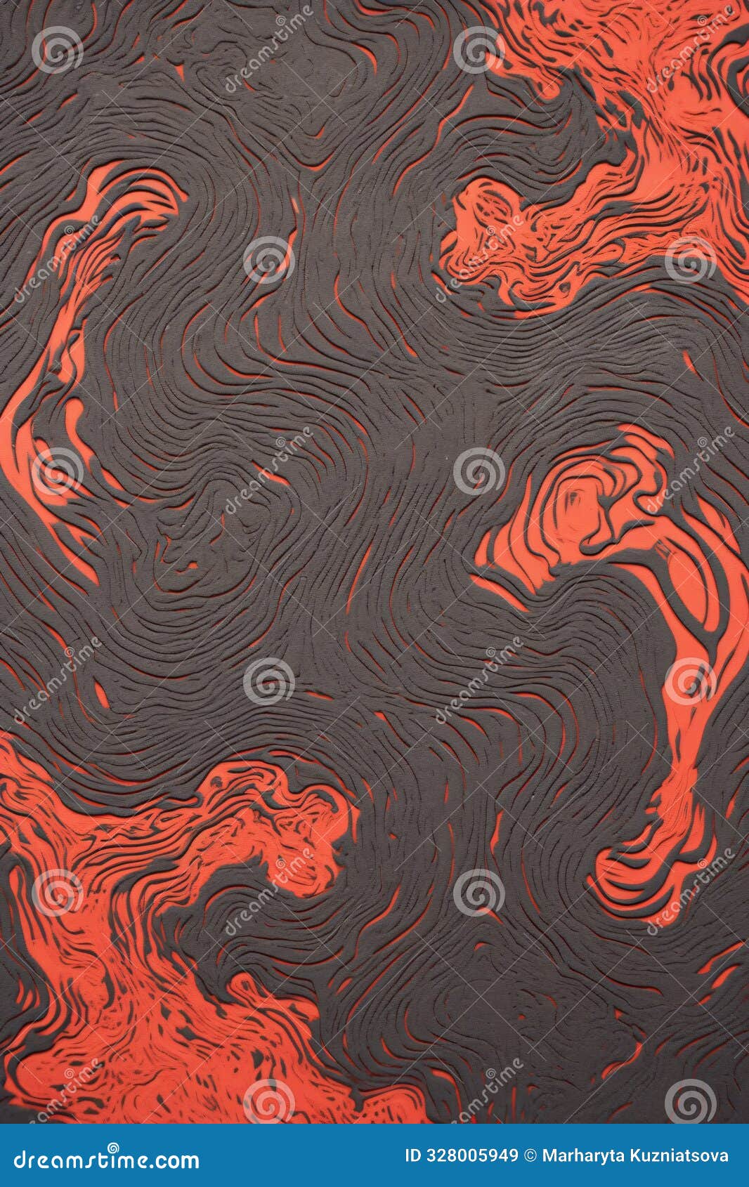 Abstract 3d Red Flow Wave on Dark Background. Digital Data Structure ...