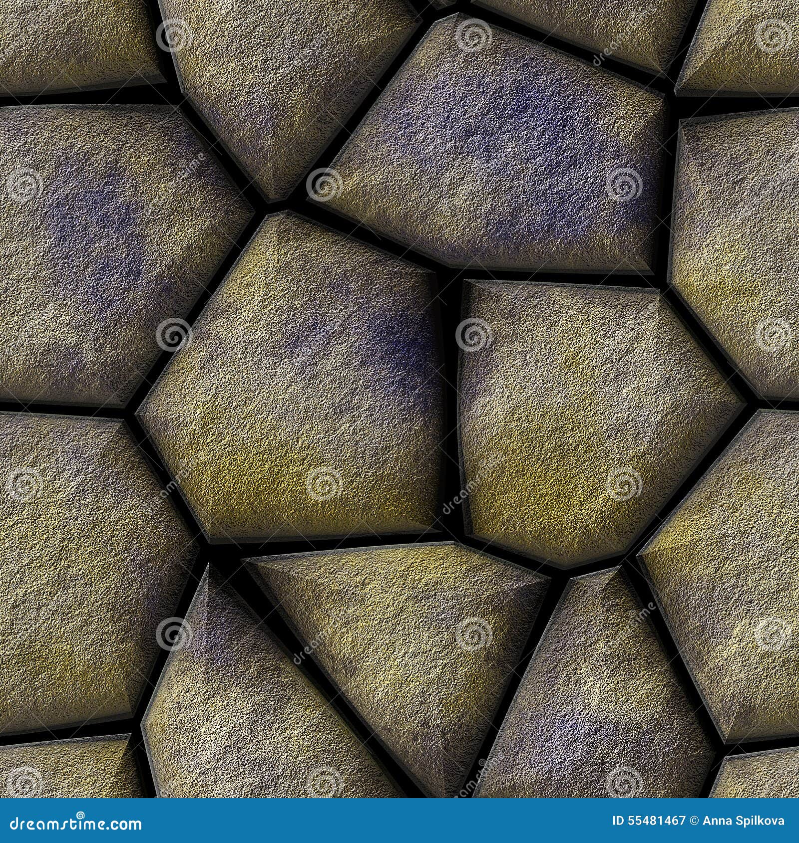 Abstract 3d Relief Stone Background of Gold and Blue Ore Stock ...