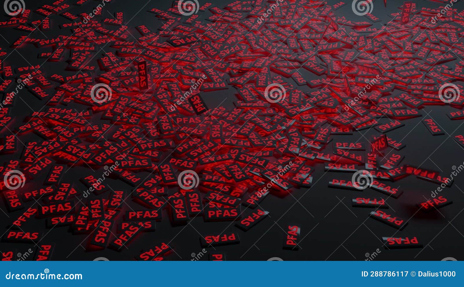 Abstract 3D Render Animation. PFAS Words Falling from Top Stock Video ...