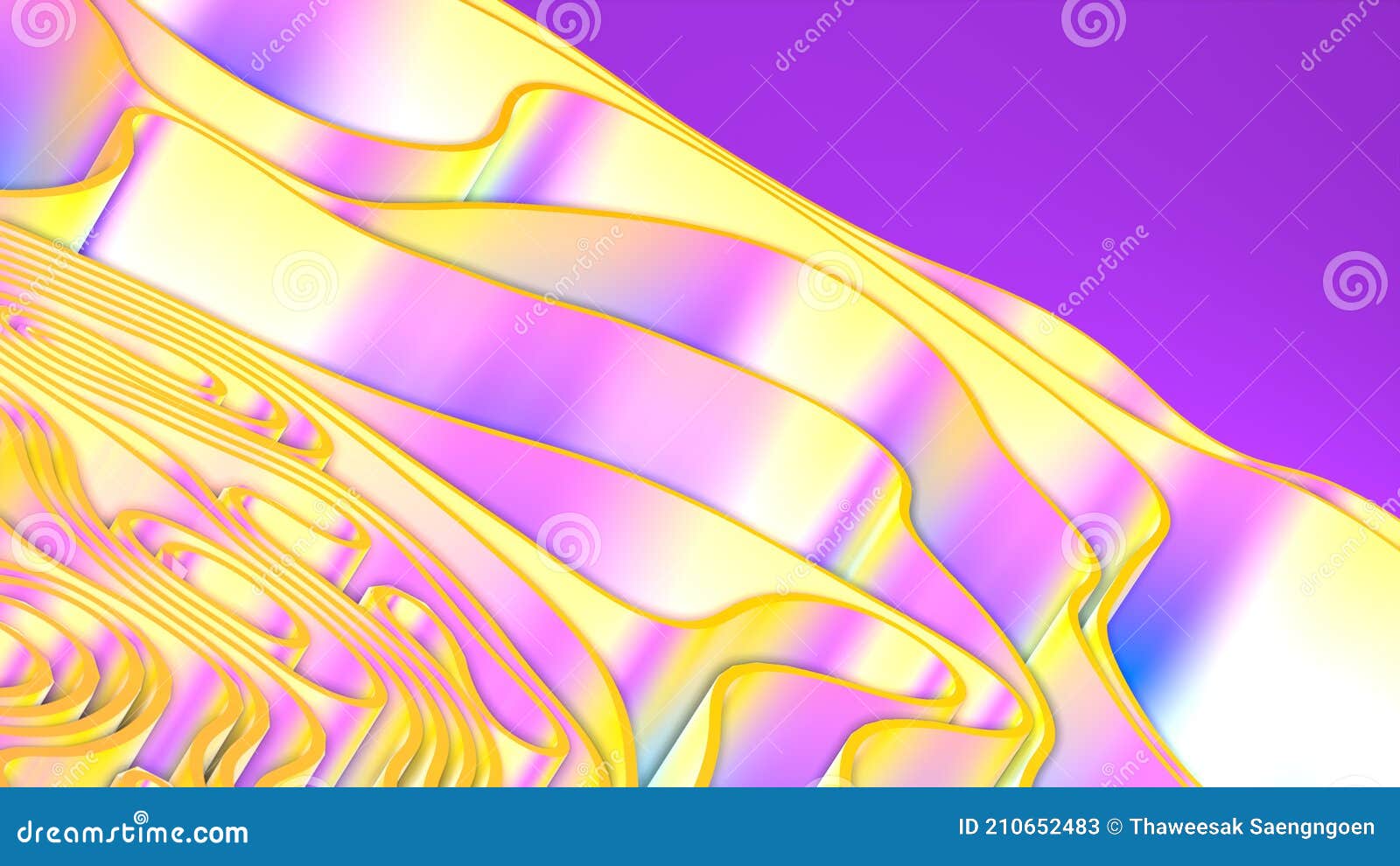 Abstract 3D Render Color Splines Rows Light and Shadow Curves Flowing ...