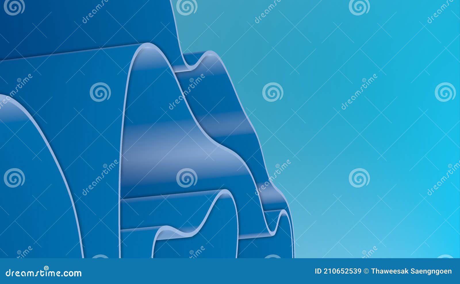 Abstract 3D Render Colorful Blue Spline Strips Rows Light and Shadow ...