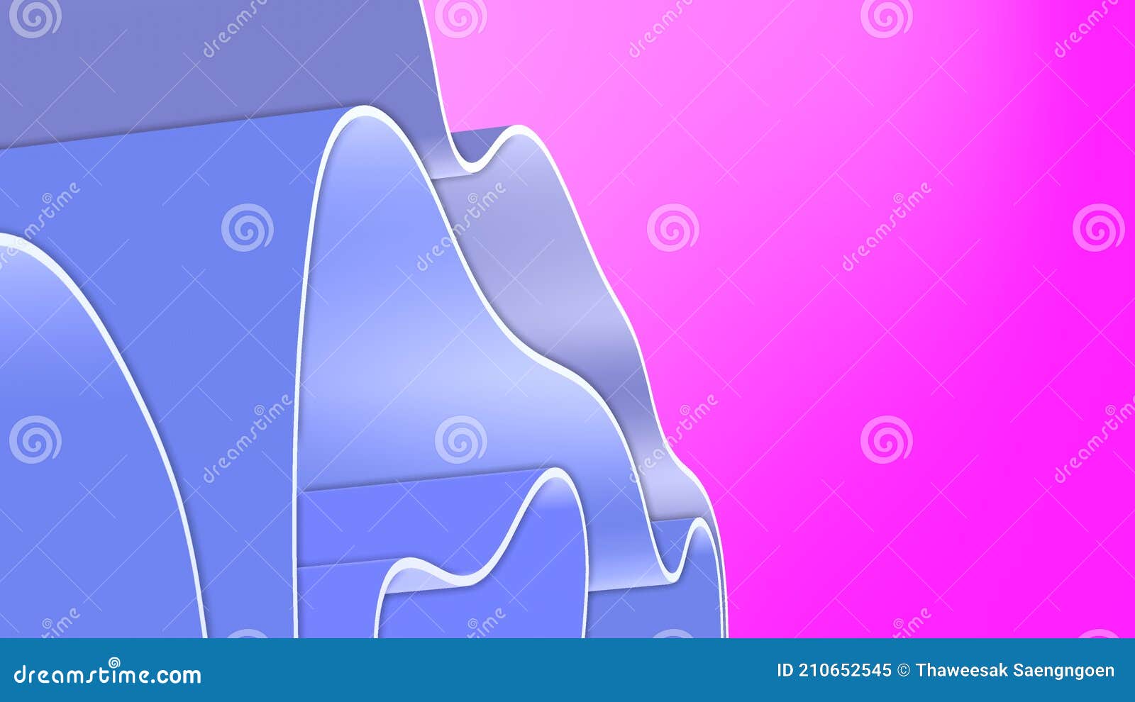 Abstract 3D Render Colorful Spline Strips Rows Light and Shadow Curves ...