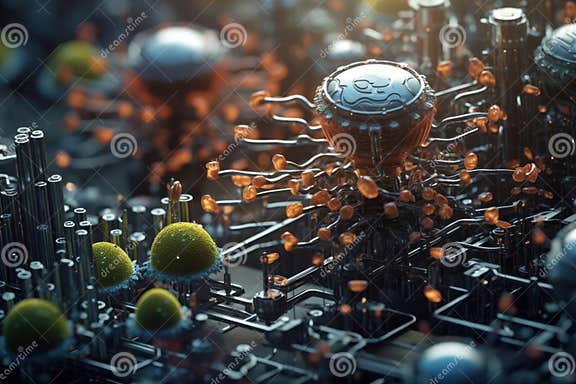 Abstract 3D Render of a Complex, Futuristic Machine Stock Illustration ...