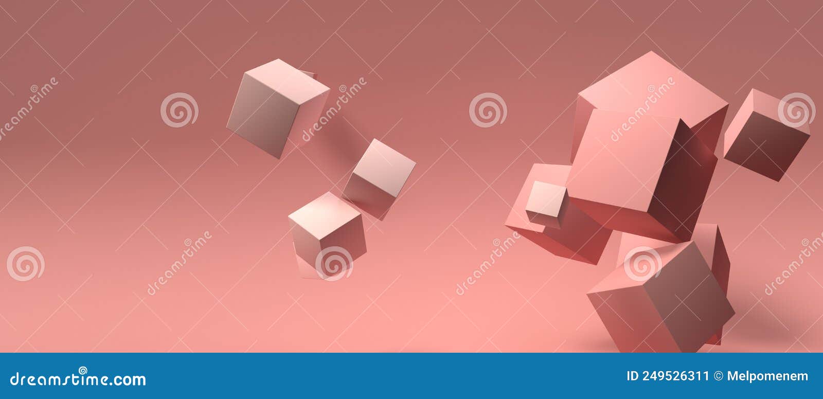 Abstract 3D Render of Cube Shapes Stock Illustration - Illustration of ...