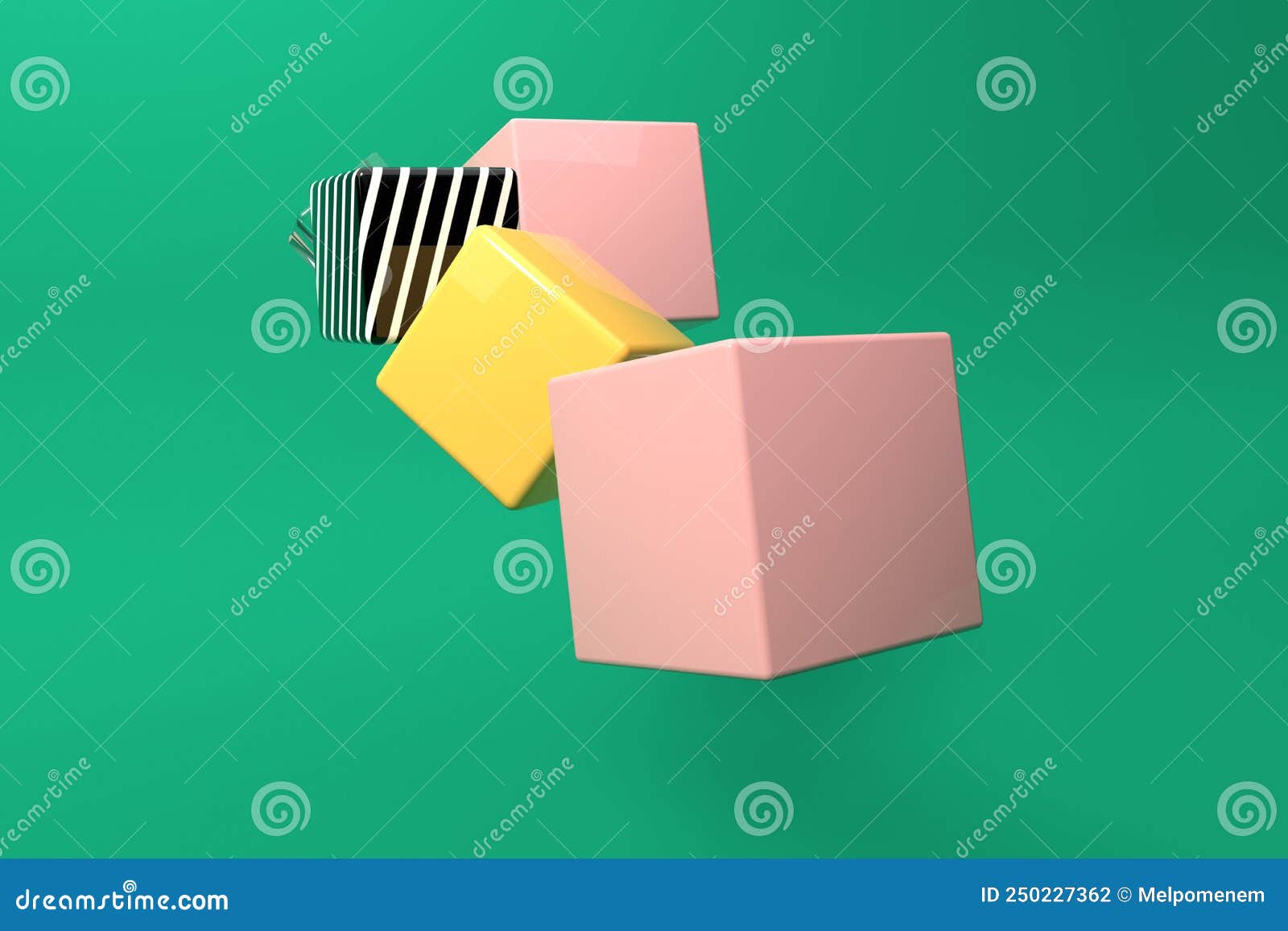 Abstract 3D Render of Cube Shapes Stock Illustration - Illustration of ...