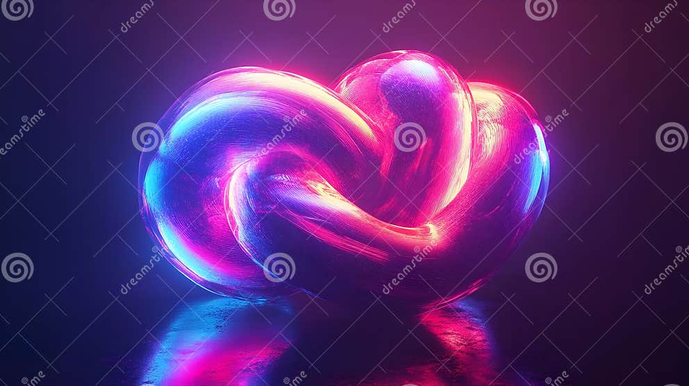 Abstract 3D Render of a Glowing Orb with Blue and Pink Light Stock ...