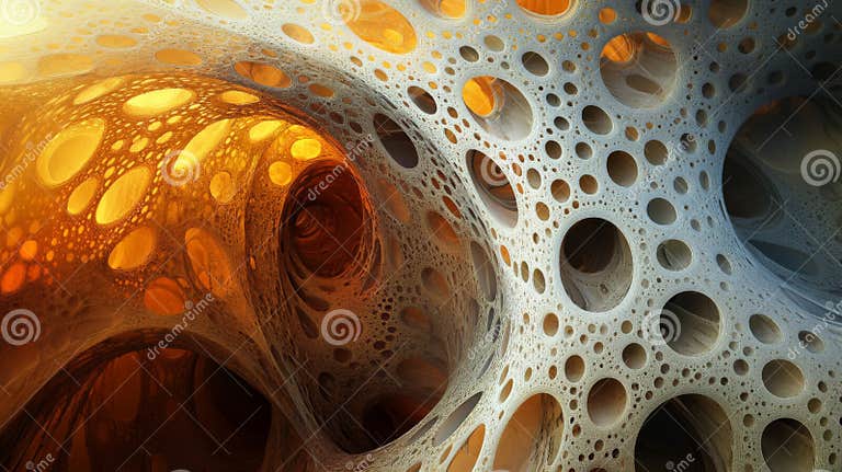 Abstract 3D Render of Interconnected Circular Structures Stock ...