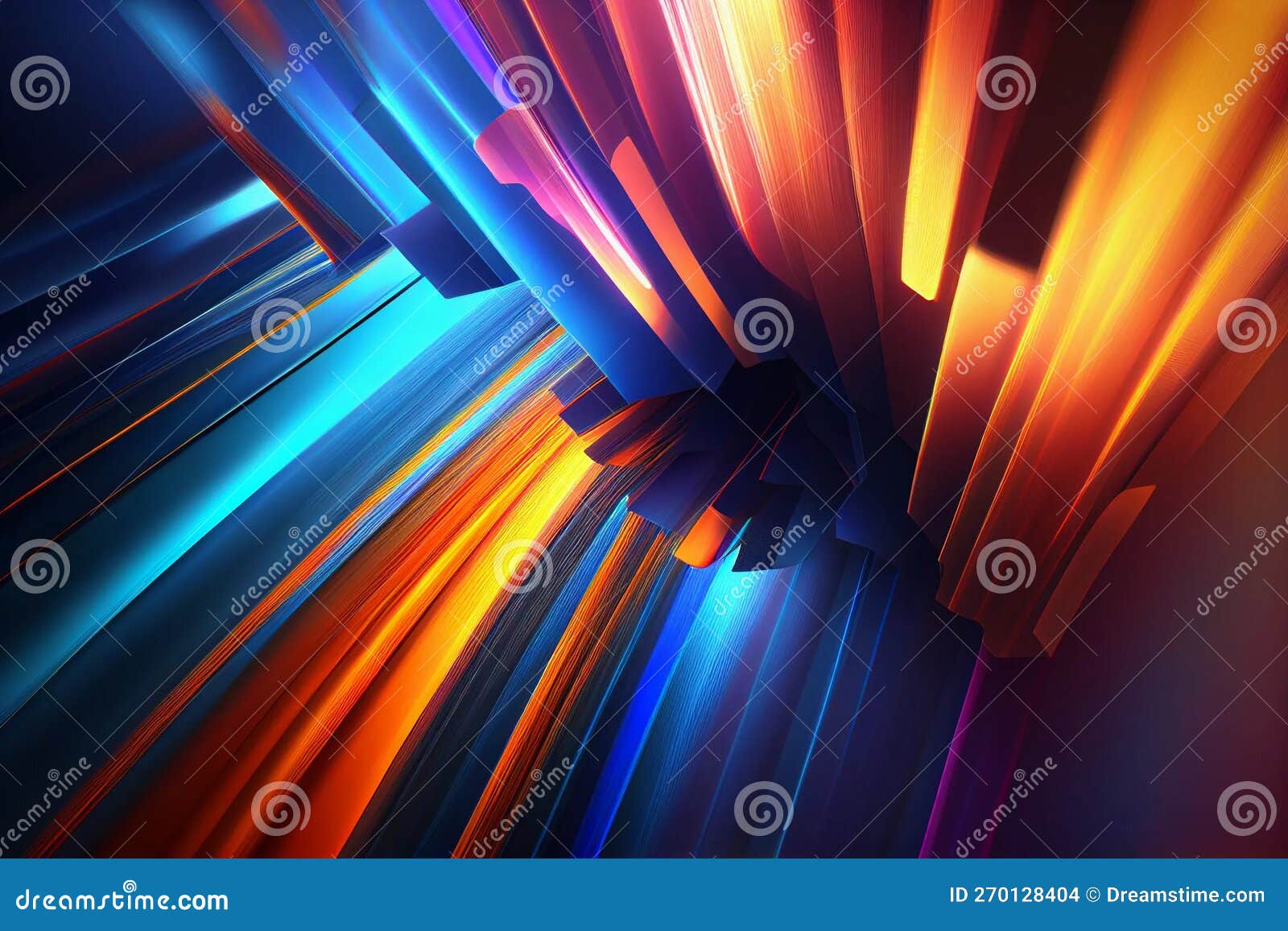 Vibrant Multicolor Spectrum Background with 3D Render, Orange Blue Neon ...