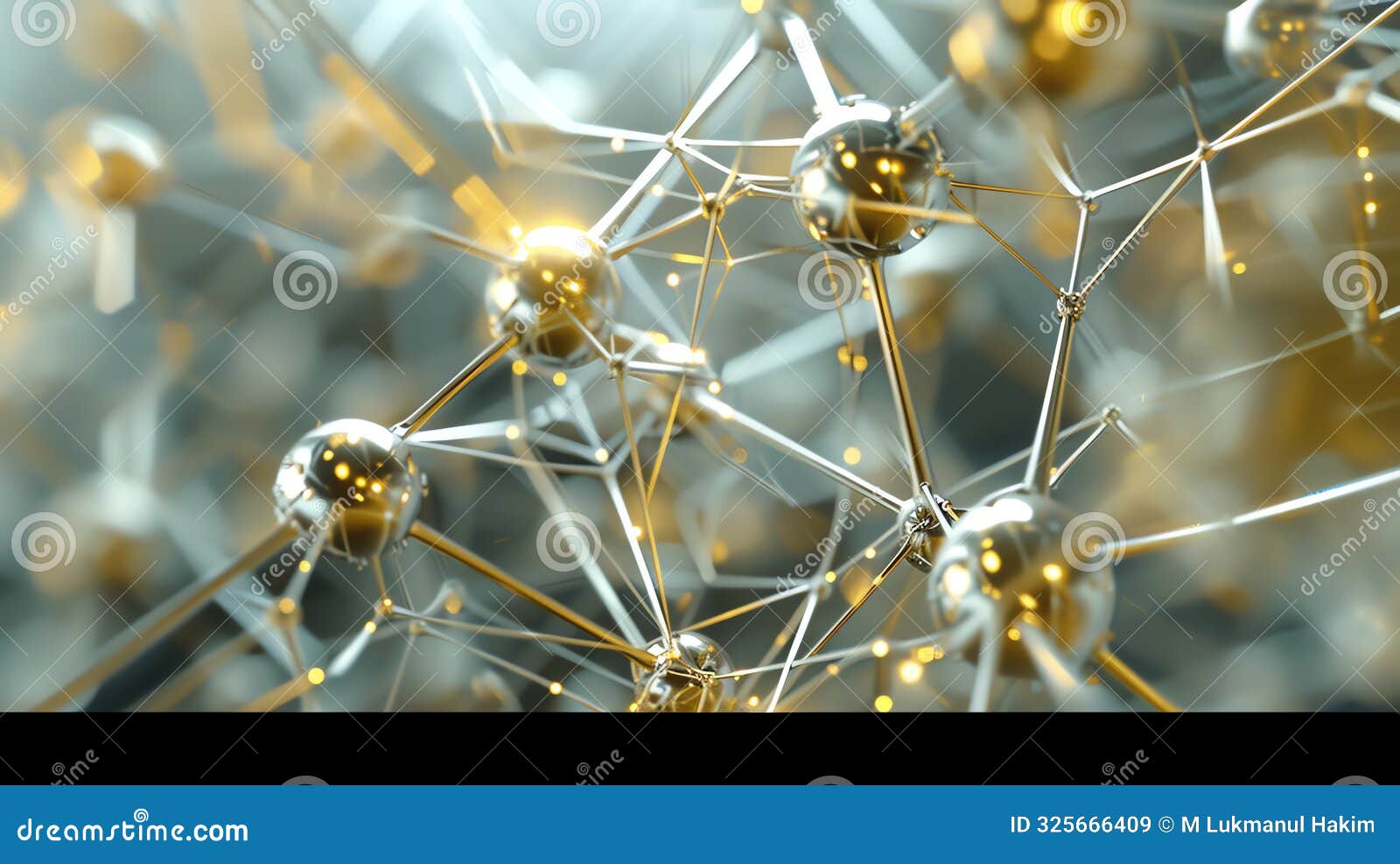 Abstract 3D Render of Molecules, Atoms, and Connections. Concept of ...