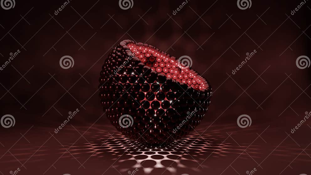 Abstract 3D Render Sci-fi Sphere Created with Many Small Spheres in a ...