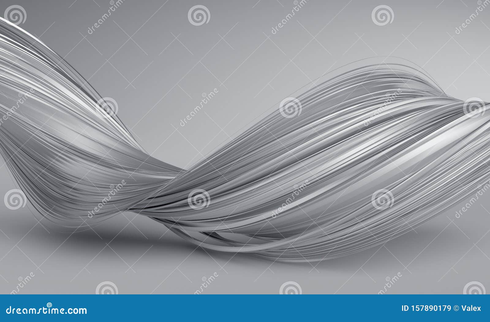 Abstract 3D Render of a Twisted Lines Stock Illustration - Illustration ...