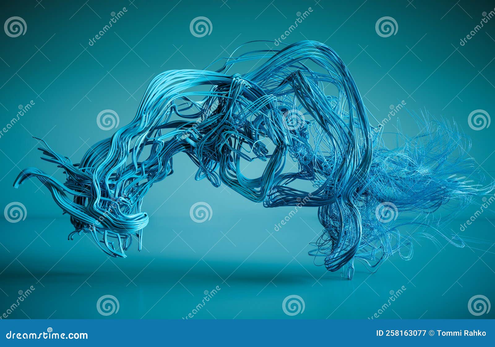 Abstract 3d Render with Wavy Splines Stock Illustration - Illustration ...