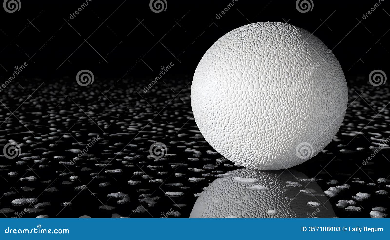 Abstract 3D Render White Sphere on Bumpy Surface Royalty Free Image ...